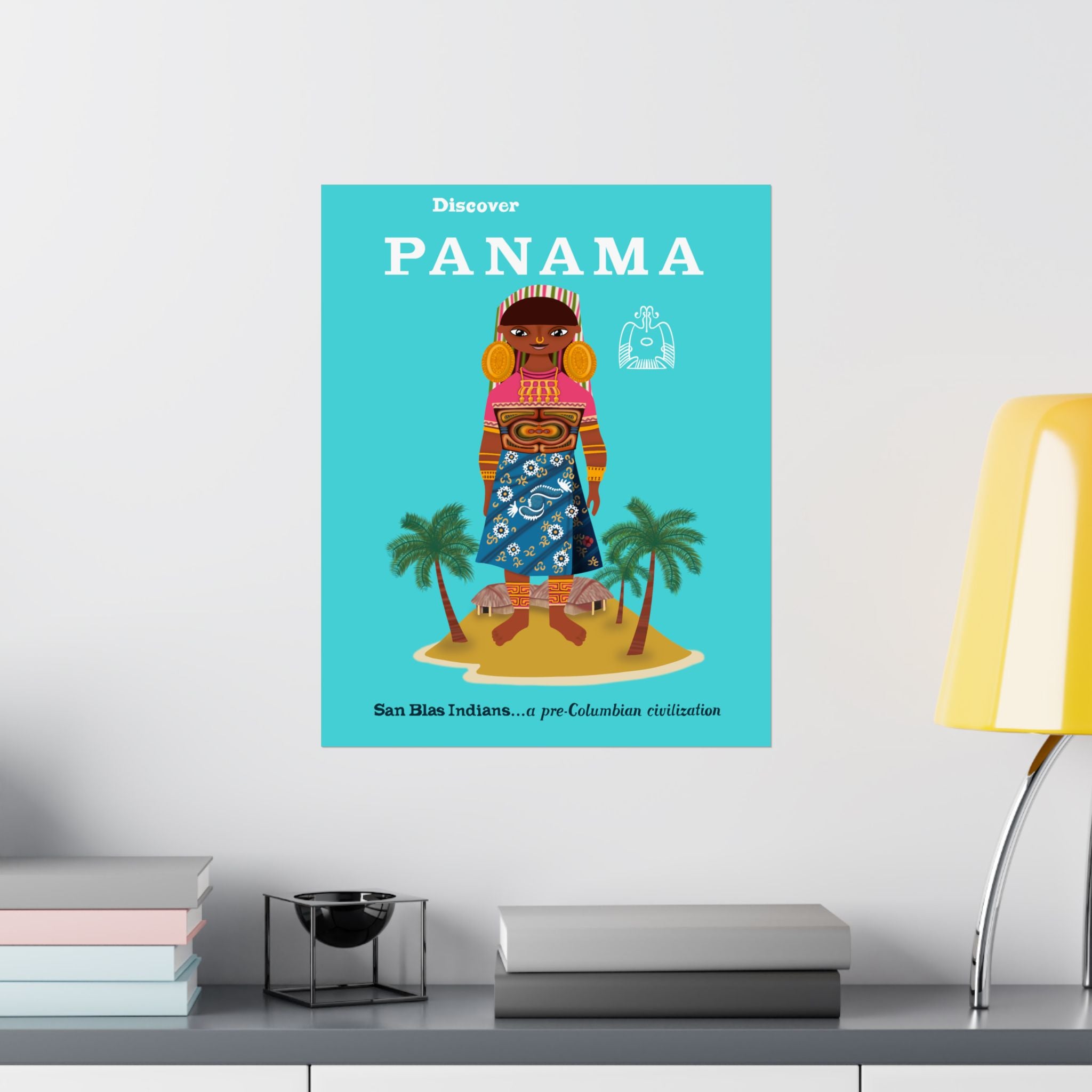 Vintage Travel Destination Panama Satin Poster – Classic Border Print